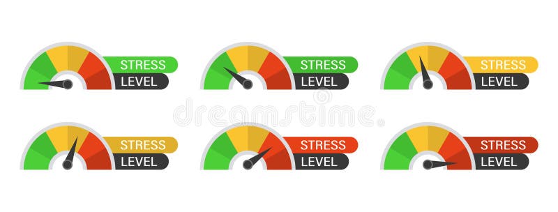 Measuring the Level of Stress. Set of Icons with Different Indicators ...