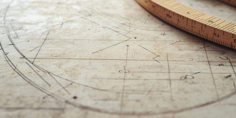 Measuring and Mark Blueprint with Scale Ruler, Architect Concept ...