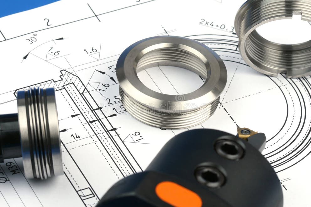 Measuring metal components stock image. Image of jumbled - 4176655