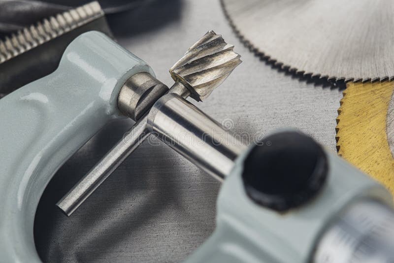 Measuring with Micrometer End Mill for Locksmithing Work on Steel Plate ...