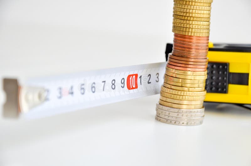 Measuring money growth stock image. Image of bank, loss - 34226697
