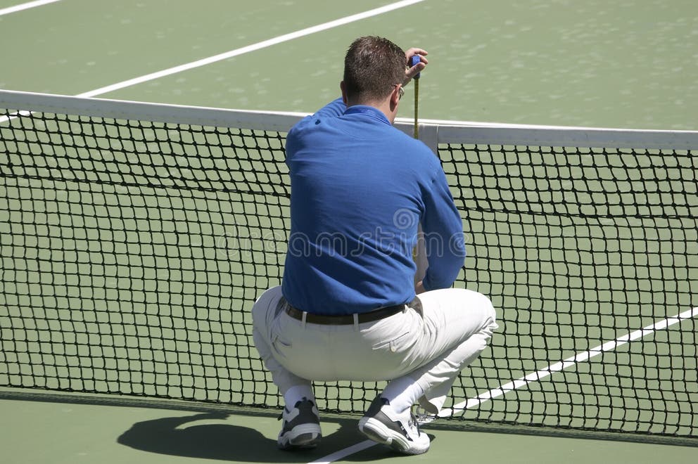 Measuring the Net stock image. Image of court, tennis, lines - 907299