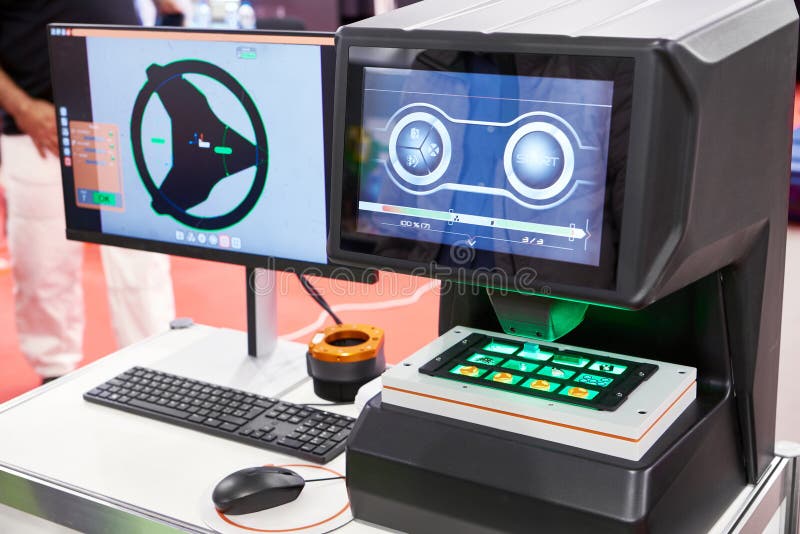 Measuring optical machines stock photo. Image of detail - 340658804