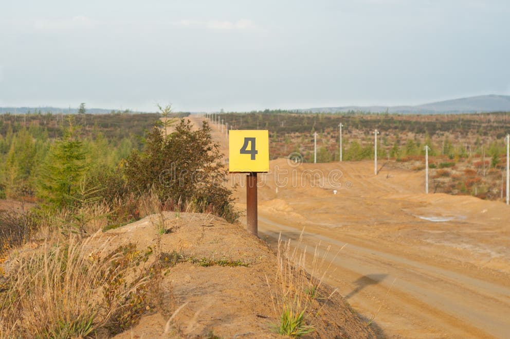 Measuring Post in the Pipeline Stock Photo - Image of forest ...