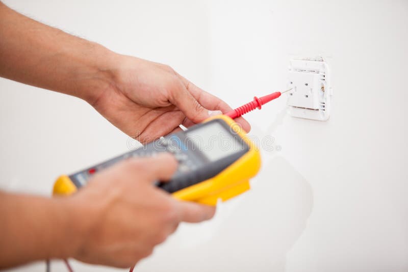 Measuring Power from an Outlet Stock Image - Image of power, male: 41160313
