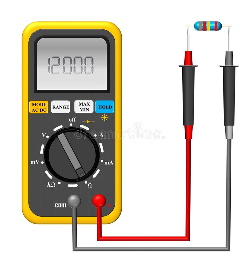 Measuring the Resistance Value with a Multimeter Stock Image - Image of ...