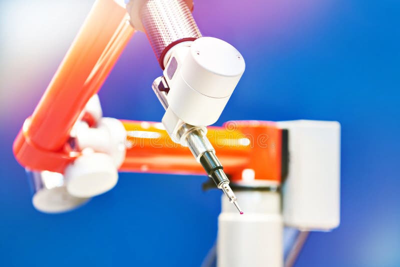 Robotic Arm and Measuring Bench Stock Image - Image of automated ...