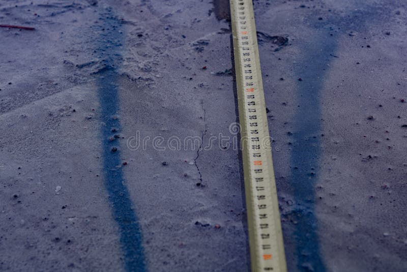 Measuring Ruler on a Concrete Wall Texture Stock Image - Image of ...