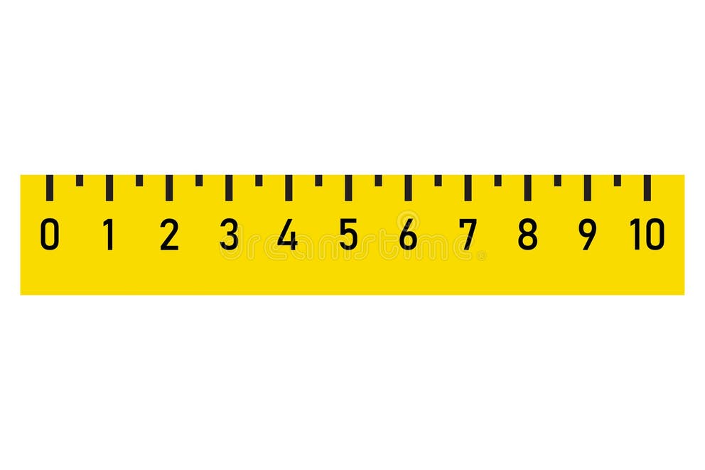 Measuring Ruler Icon. Yellow Scale Tool. Numbered Centimeter Strip ...