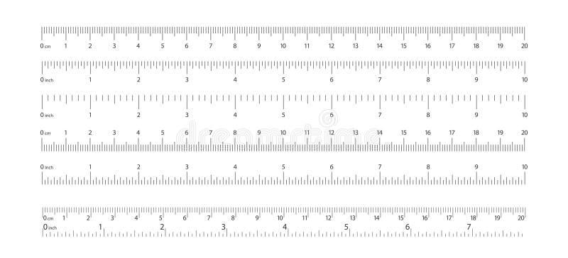 Measuring Ruler in Set in Both Systems Stock Vector - Illustration of ...