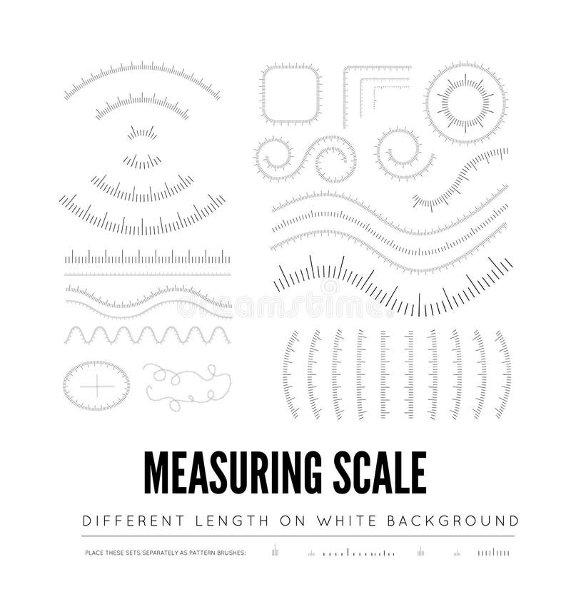 Measuring Rulers of Different Scale, Length and Shape. Vector Elements ...