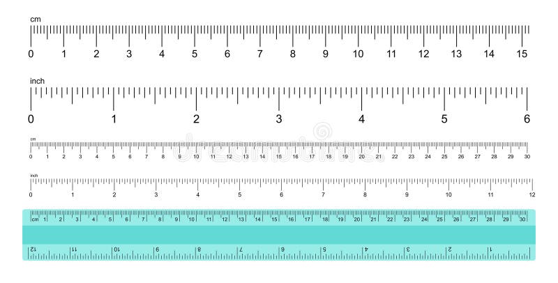 Set of Rulers, Inches and Centimeters. Vector Illustration Stock ...