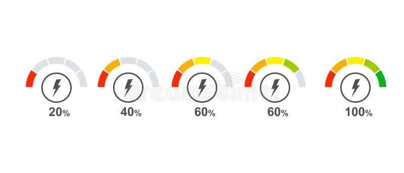 Measuring Scale Vector Icons Set. Percent Scale or Risk Scale Stock ...