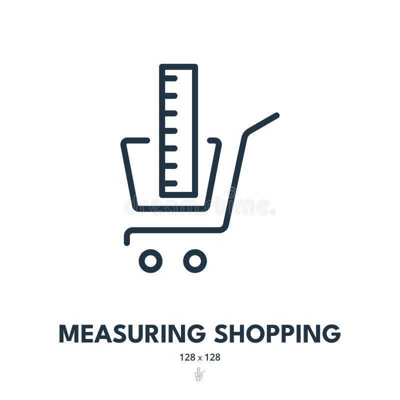 Measuring Shopping Icon. Retail, Market, Store. Editable Stroke. Vector ...