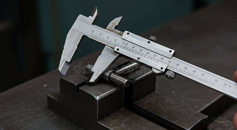Measuring Small Metal Component with Vernier Caliper for Precision ...