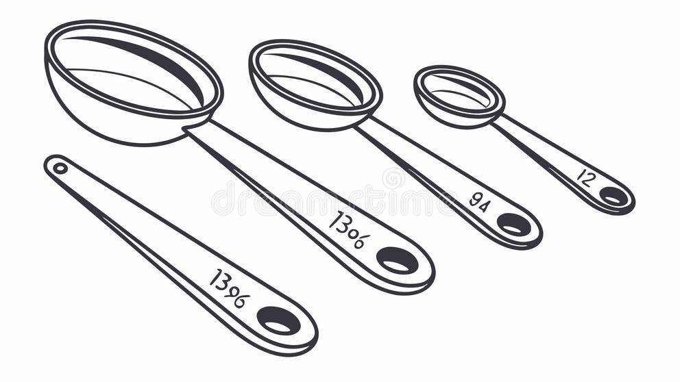 Measuring Spoon Drawing Stock Illustrations – 820 Measuring Spoon ...