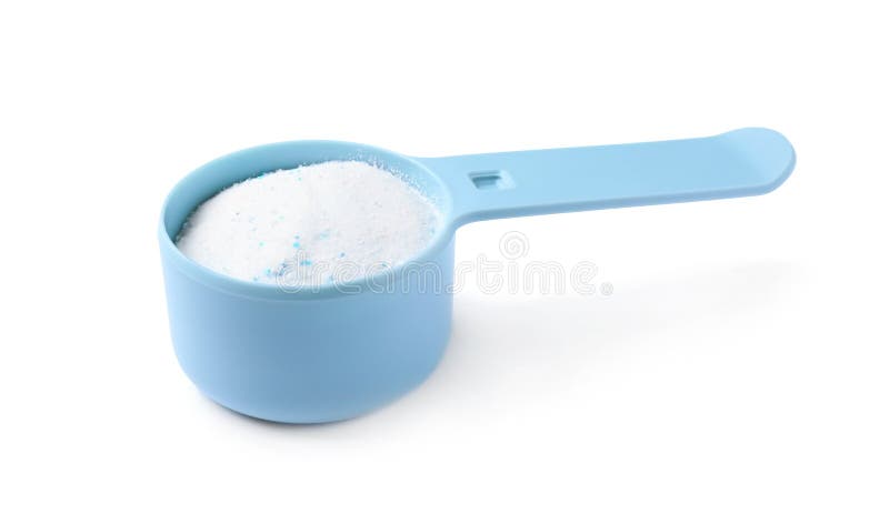 Measuring Spoon with Powder Isolated on White Stock Image - Image of ...