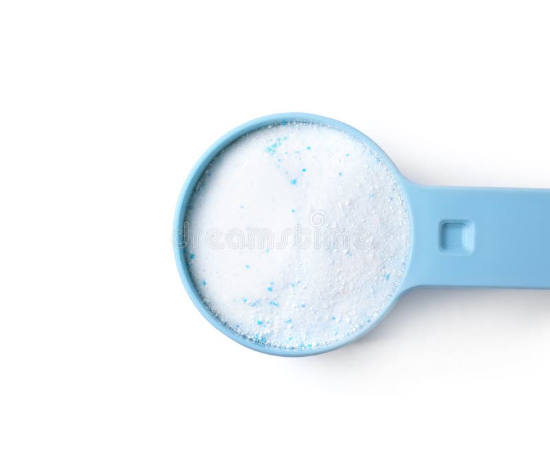 Measuring Spoon with Laundry Powder Isolated on White Stock Image ...