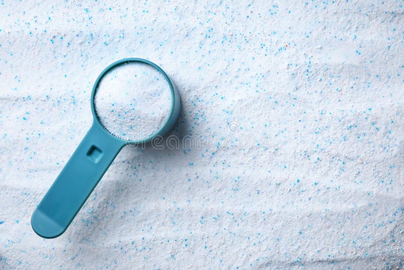 Measuring Spoon with Laundry Powder, Top View Stock Image - Image of ...
