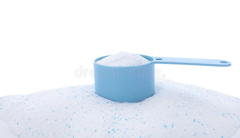 Measuring Spoon with Laundry on White Background Stock Photo - Image of ...