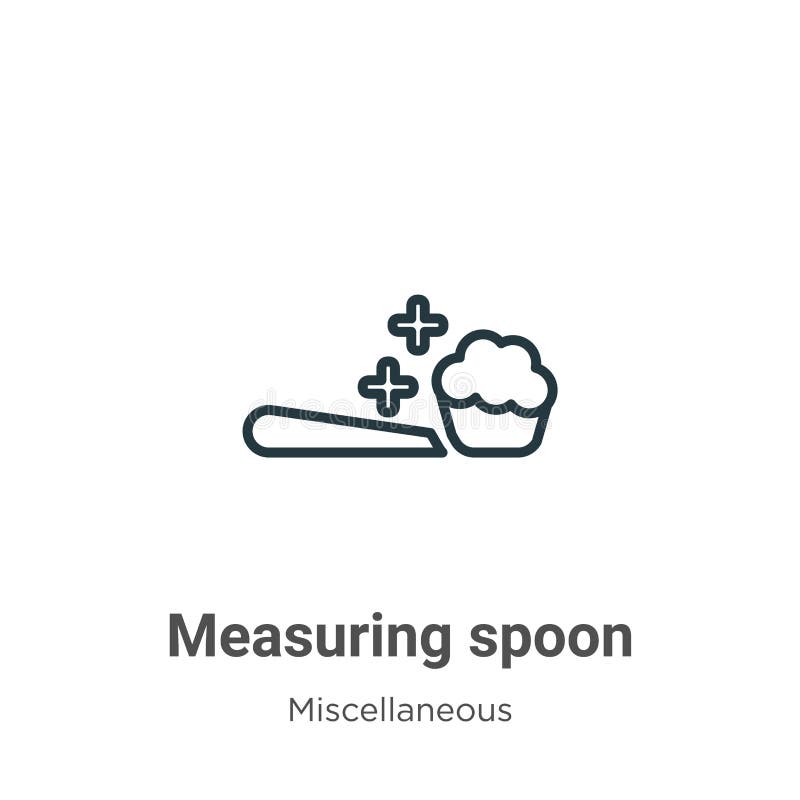 Measuring Spoon Outline Vector Icon. Thin Line Black Measuring Spoon ...