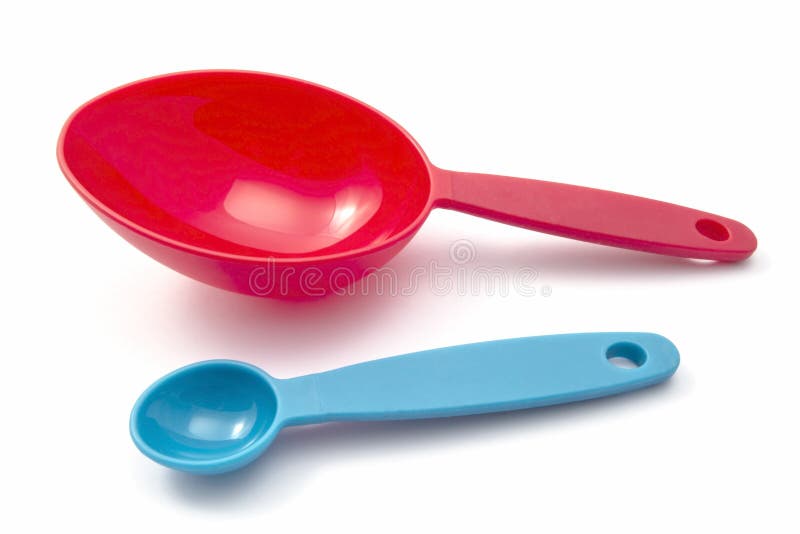 Red Plastic Measuring Cup Isolated on White Stock Image - Image of ...