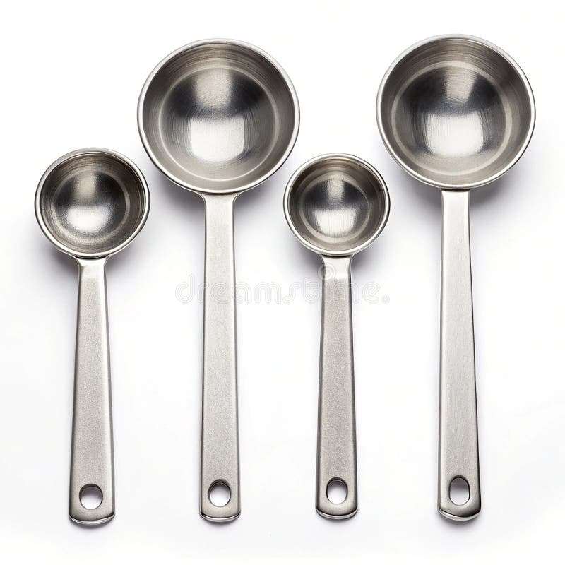 Measuring Spoons Set with Different Sizes on White Background Stock ...