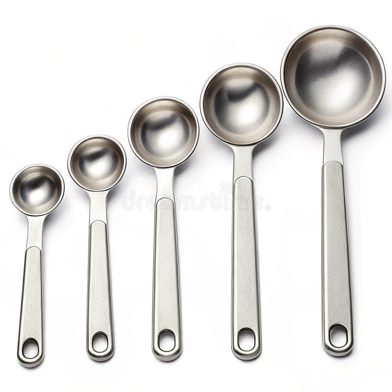 Measuring Spoons Set with Different Sizes on White Background Stock ...
