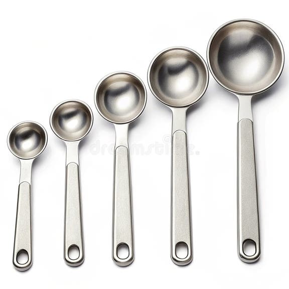 Measuring Spoons Set with Different Sizes on White Background Stock ...