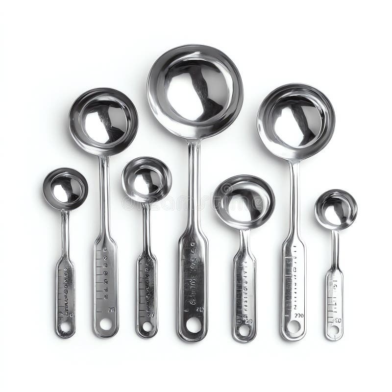 Measuring Spoons Size Gradation for Precise Cooking Stock Illustration ...