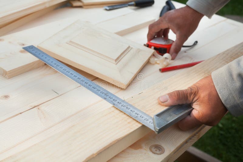 Measuring with a square stock photo. Image of manufacture - 258551008
