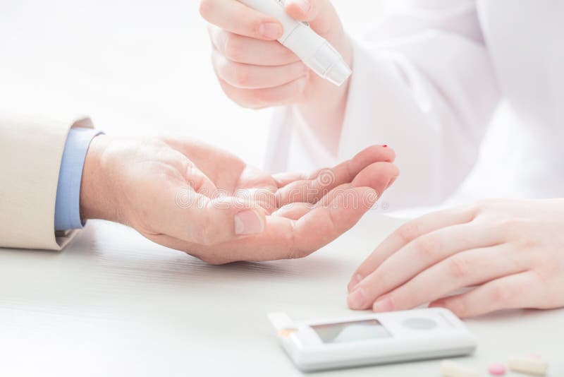 Measuring Sugar Level with Glucometer Stock Image - Image of doctor ...
