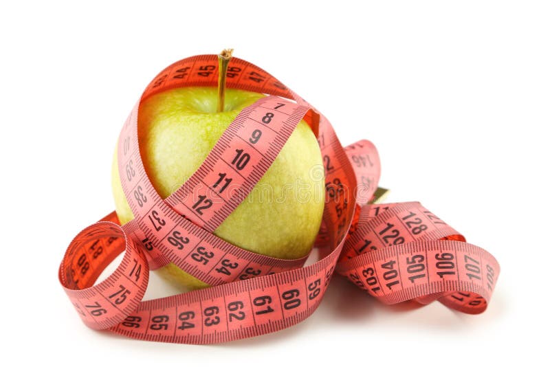 Measuring tape with apples stock photo. Image of green - 102374732