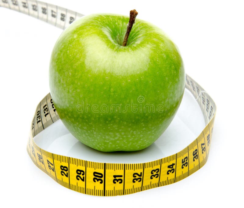 Measuring Tape Around a Green Apple Stock Image - Image of fruit ...
