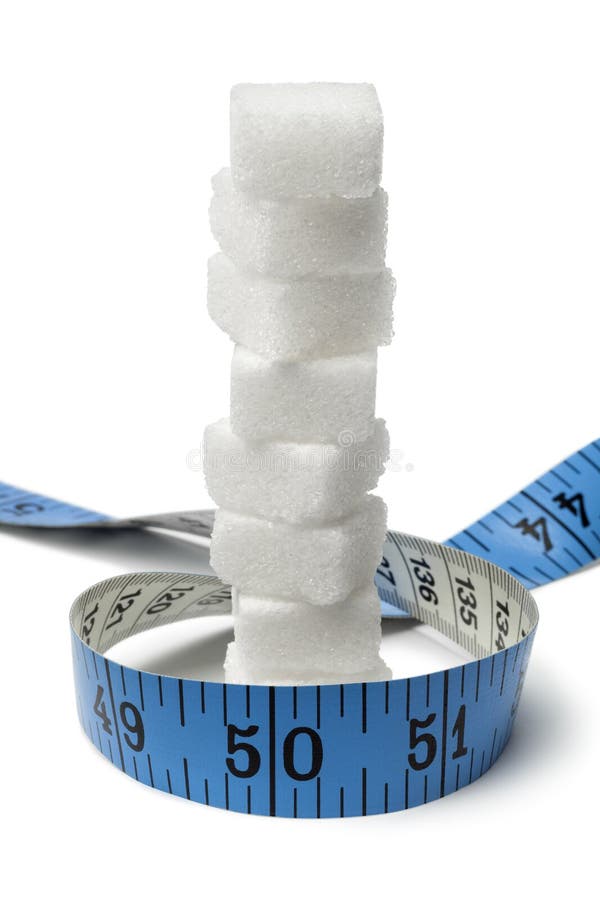 Measuring Tape Around Sugar Cubes Stock Image - Image of background ...