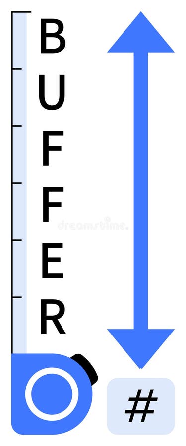Measuring Tool with Buffer Level Gradient and Vertical Arrow Indicating ...