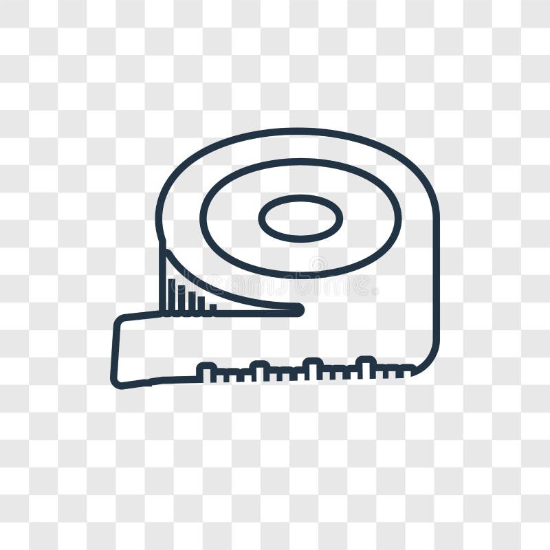 Measuring Tape Concept Vector Linear Icon Isolated on Transparent ...