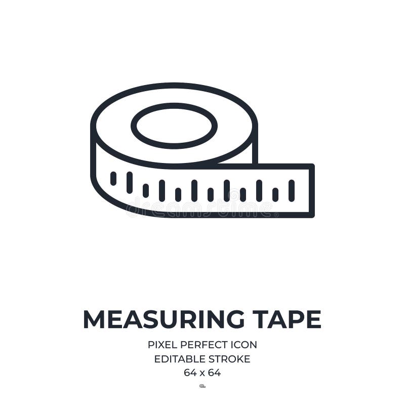 Measuring Tape Editable Stroke Outline Icon Isolated on White ...
