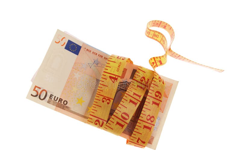 Measuring Tape and Euro Banknotes Stock Image - Image of instrument ...