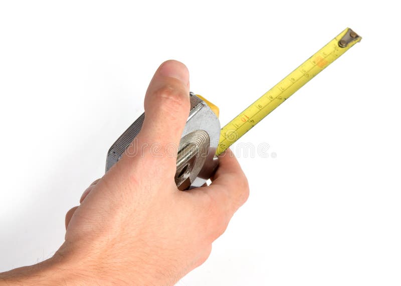 Measuring tape in hand stock photo. Image of length, fingers - 10835244