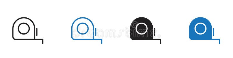Measuring Tape Icon Linear Graphics Set Vector in Black Stock ...