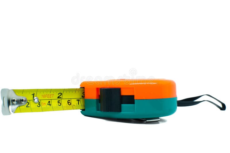 Measuring Tape Isolated Background, Front View Stock Photo - Image of ...