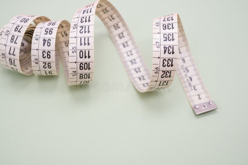 Measuring Tape Isolated on Smooth Grey Background Stock Image - Image ...