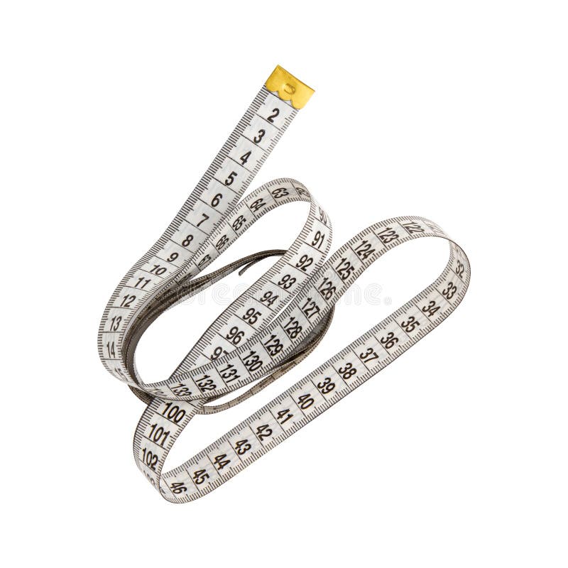 Measuring Tape Isolated on White Background, Top View Stock Photo ...