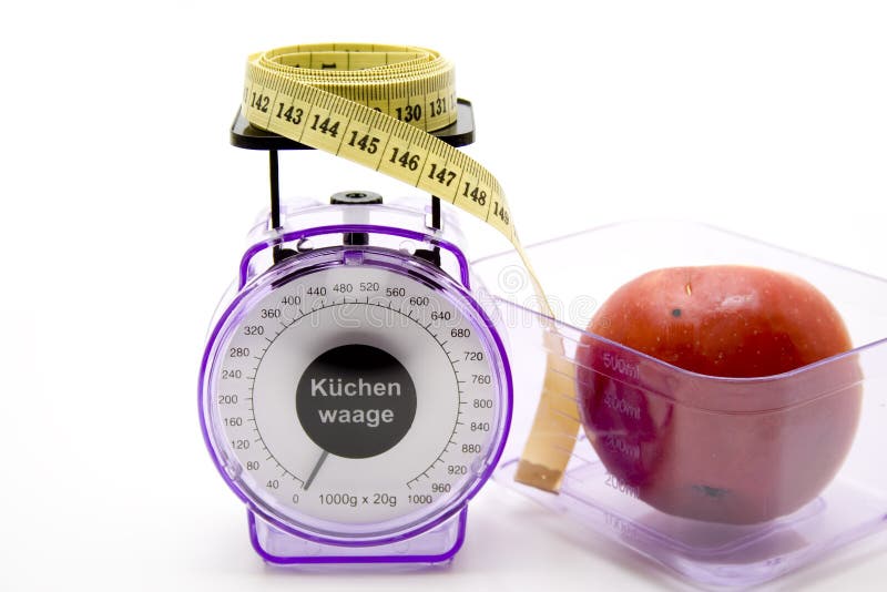 Measuring Tape with Kitchen Scales Stock Image - Image of vegetarian ...
