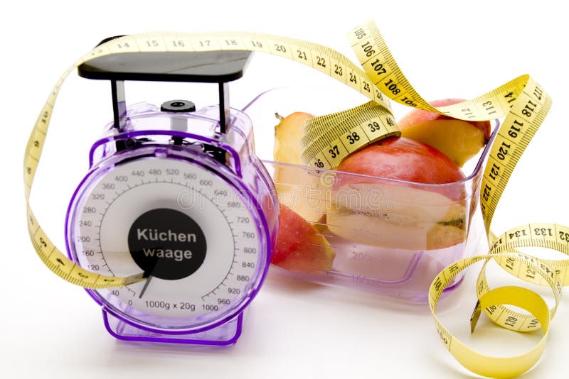 Measuring Tape with Kitchen Scales Stock Image - Image of healthy ...