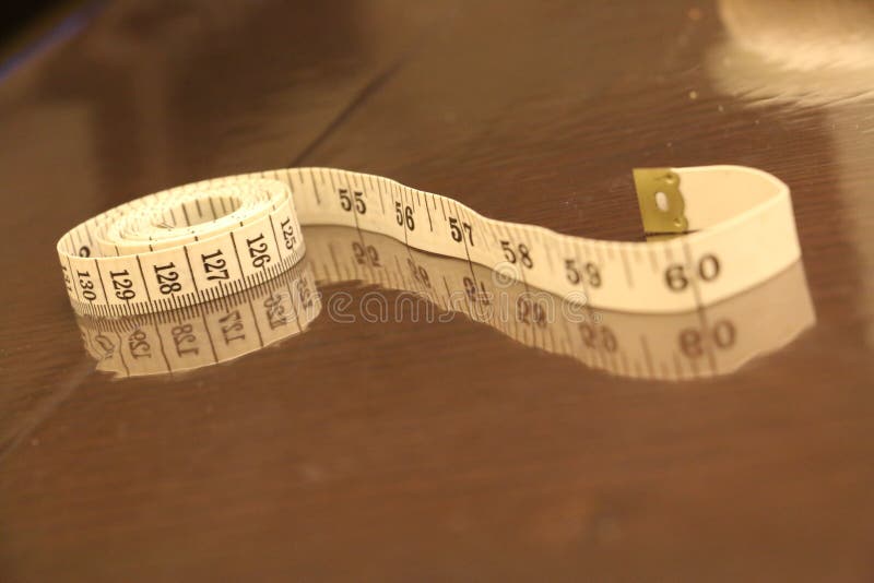 Measuring Tape Numbers Strip Brown White Background Roll Stock Photo ...