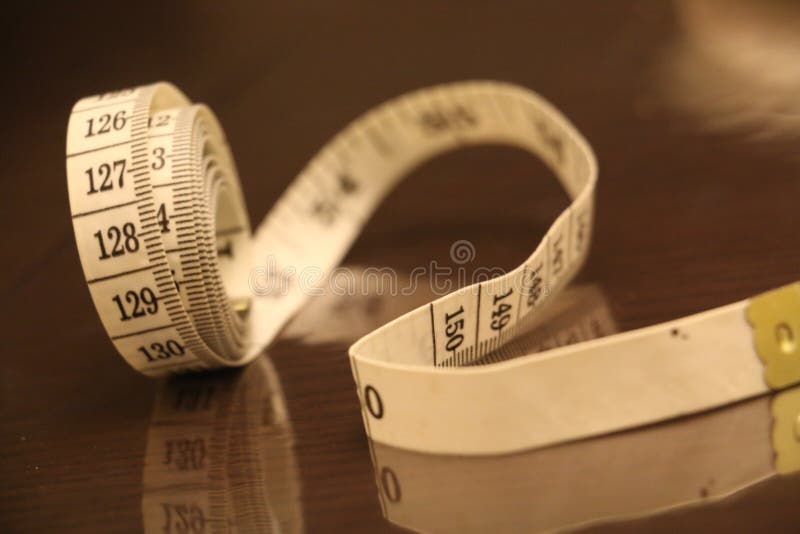 Measuring Tape Numbers Strip Brown White Background Roll Stock Photo ...