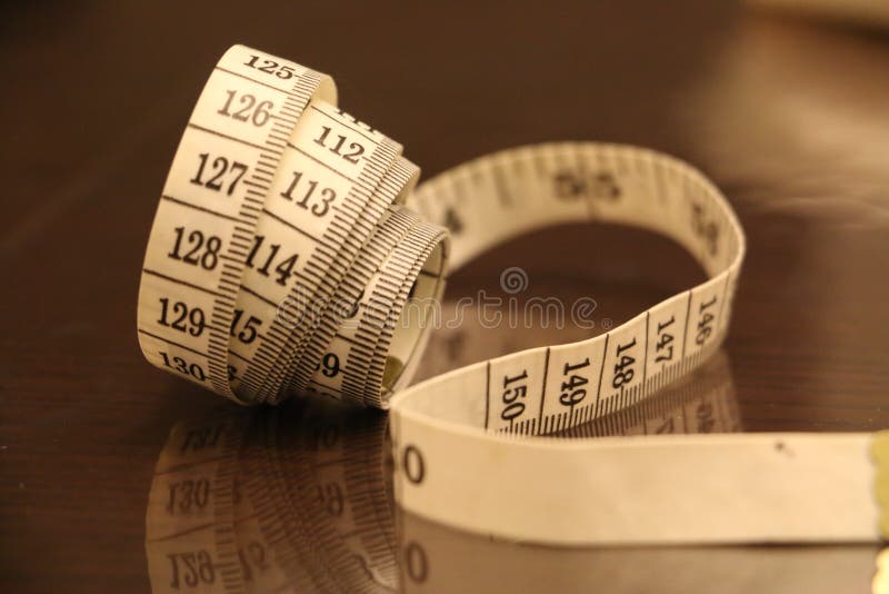 Measuring Tape Numbers Strip Brown White Background Roll Stock Image ...