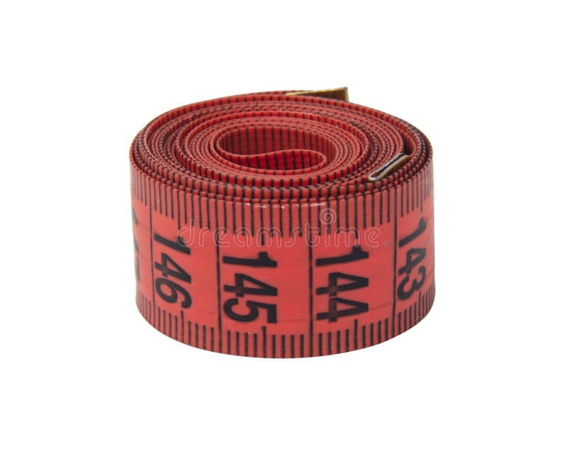 Measuring Tape Red Color Diet Isolated on the White Background Stock ...